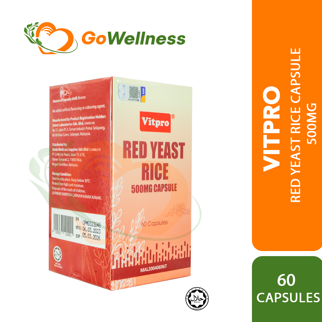 Vitpro Red Yeast Rice Capsule 60's | Lower High Cholesterol