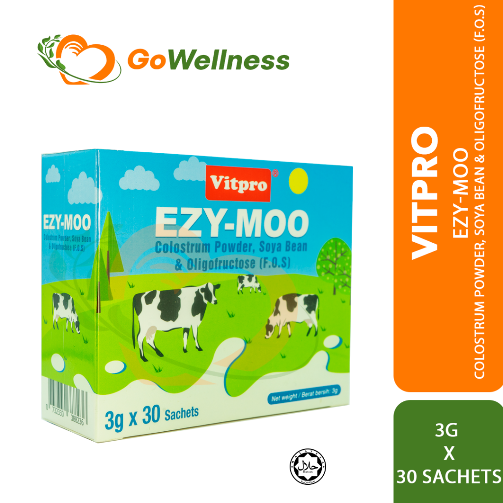 Vitpro Ezy-Moo Colostrum Powder, Soya Bean & Oligofructose 3g X 30's
