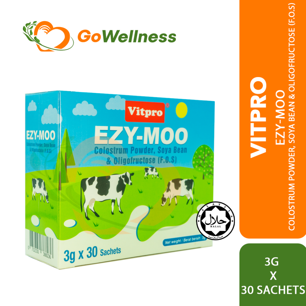 Vitpro Ezy-Moo Colostrum Powder, Soya Bean & Oligofructose 3g X 30's