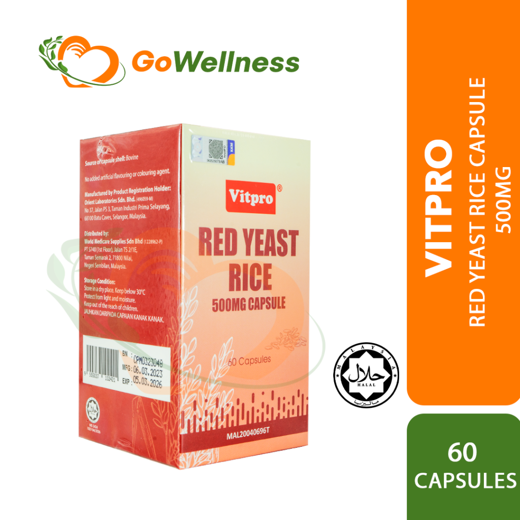 Vitpro Red Yeast Rice Capsule 60's | Lower High Cholesterol